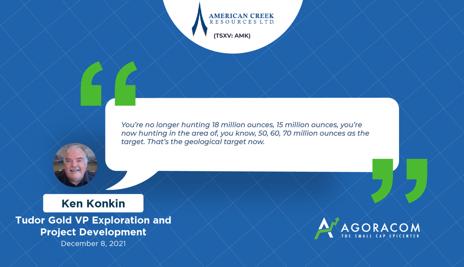 American Creek $AMK $ACKRF: Must Watch Interview with Ken Konkin, VP of ...